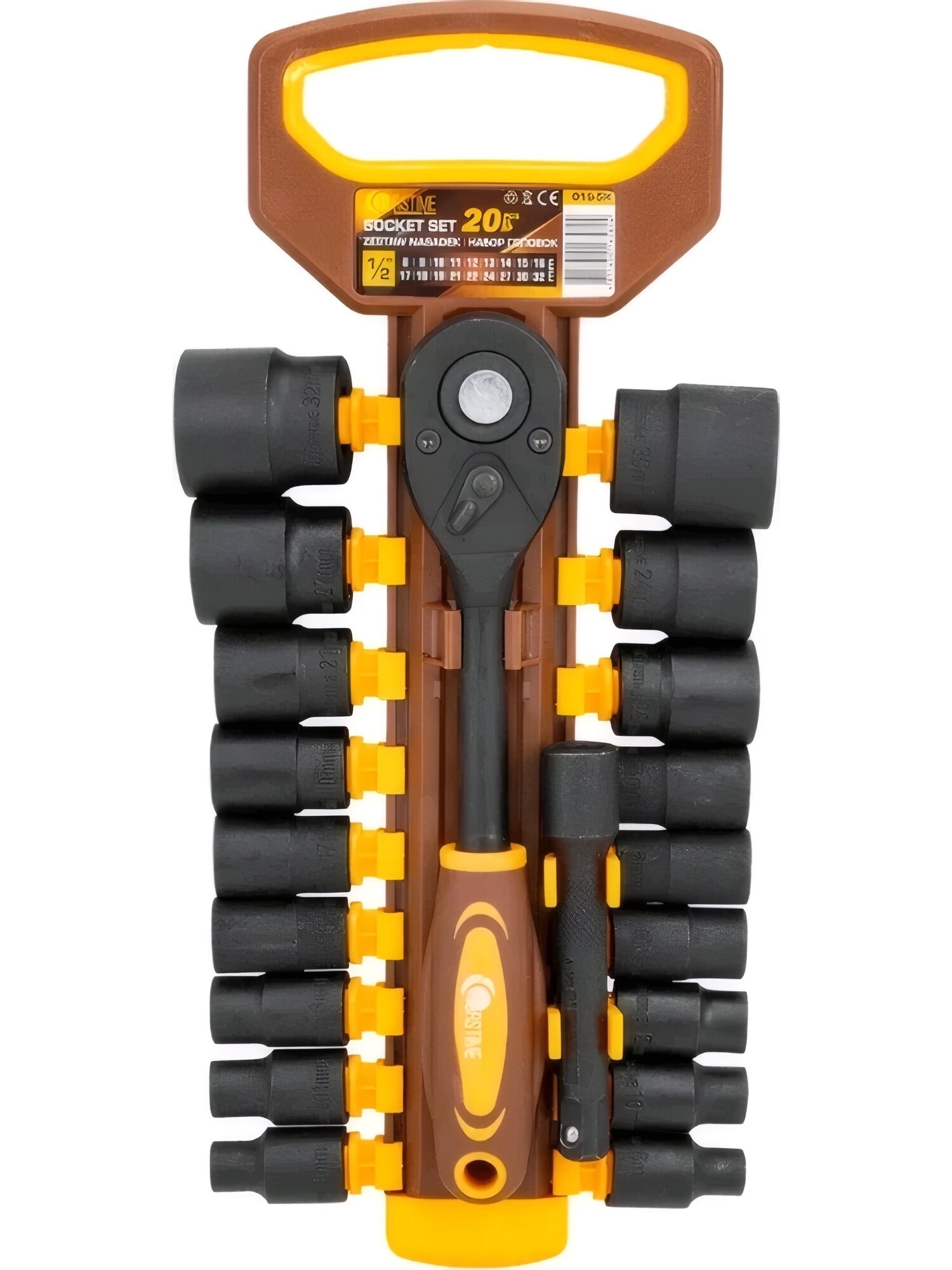 Набор головок с трещоткой FORSTIME FT-019-5K, 1/2"DR, 8-32мм, 6гр, 20 предм.