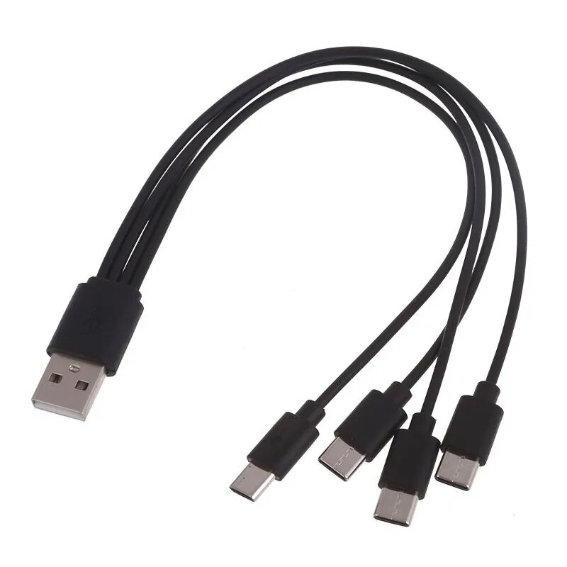 2-в-1 Кабель для зарядки USB на USB-C, - Один на четверых