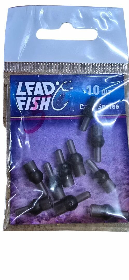 Коннектор-Отбойник резииновый для монтажа 10шт, от фирмы Lead Fish №5, цвет : коричневый