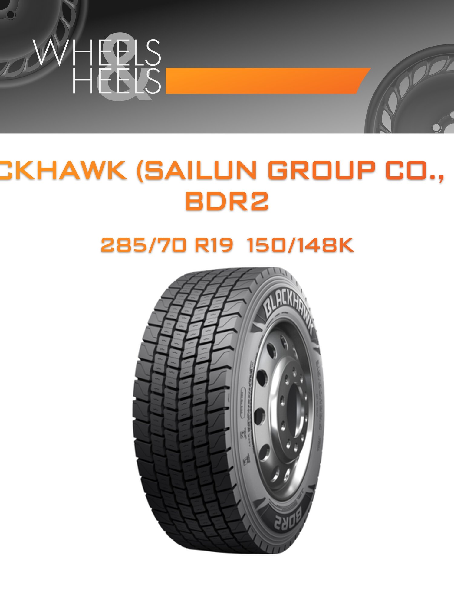 Шина автомобильная Blackhawk (Sailun Group Co, LTD) BDR2 285/70 R19.5 150/148K ALLSEASON, всесезонная, универсальная
