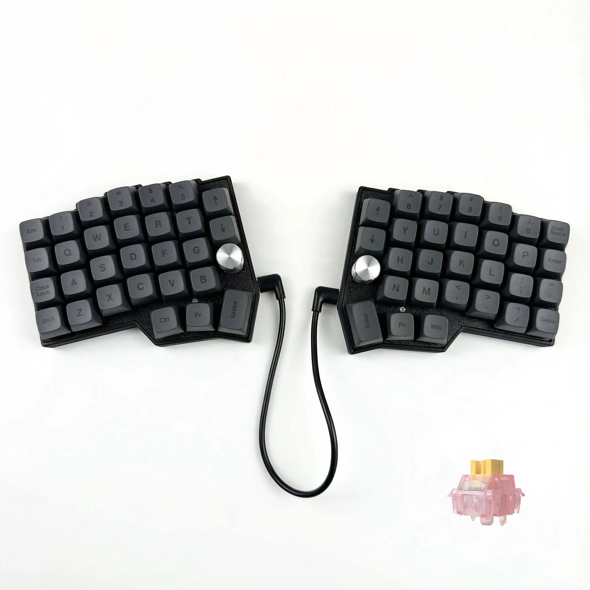 Механическая раздельная клавиатура Corne 4x6 BLACK Peach Switch