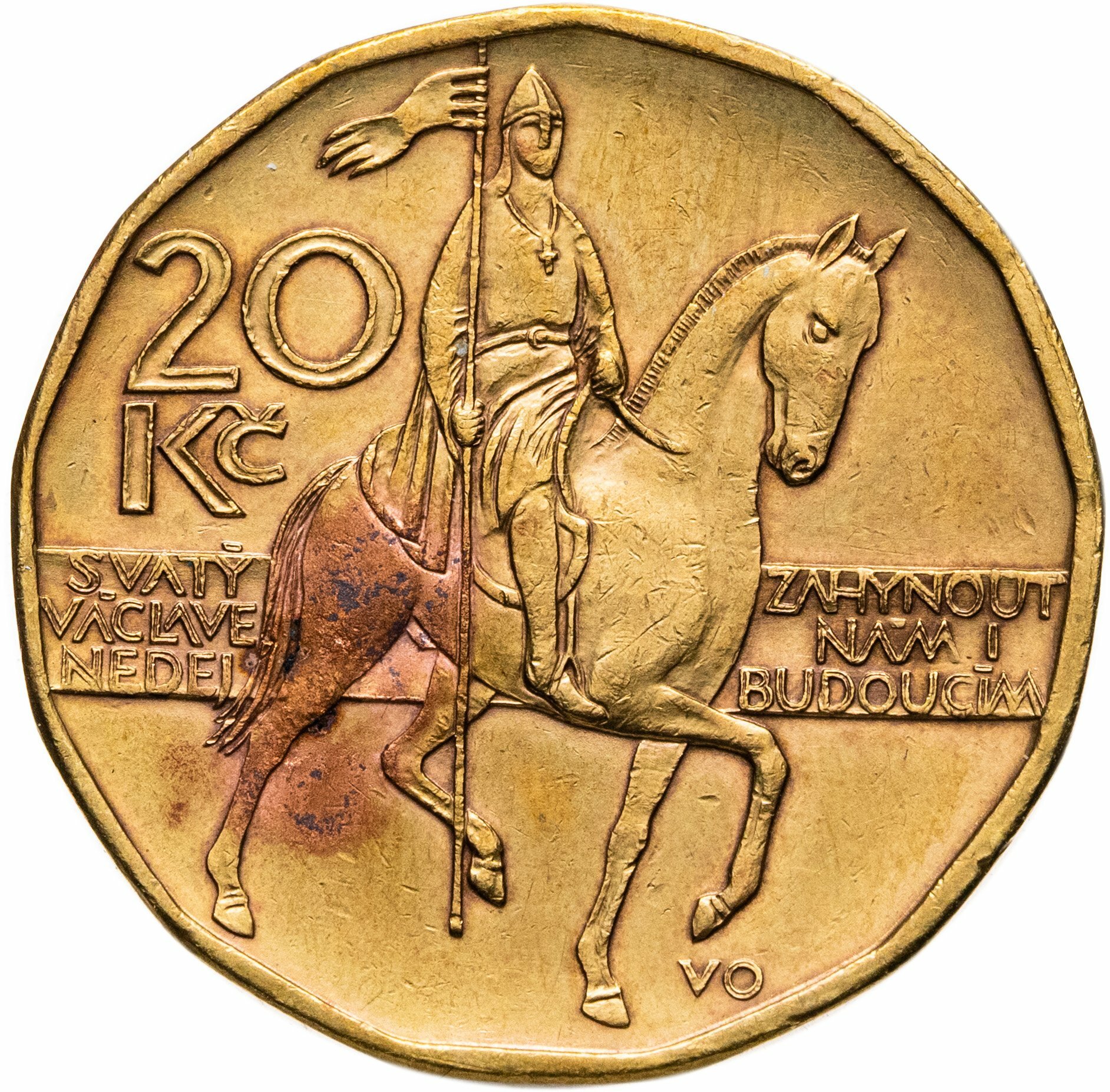 Чехия 20 крон korun 2002, Сталь, в сохранности XF