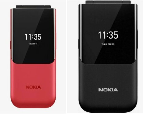 Комплект Nokia 2720 2G Flip, поддержка двух SIM-карт, экран 320x240, 2 шт: черный и красный