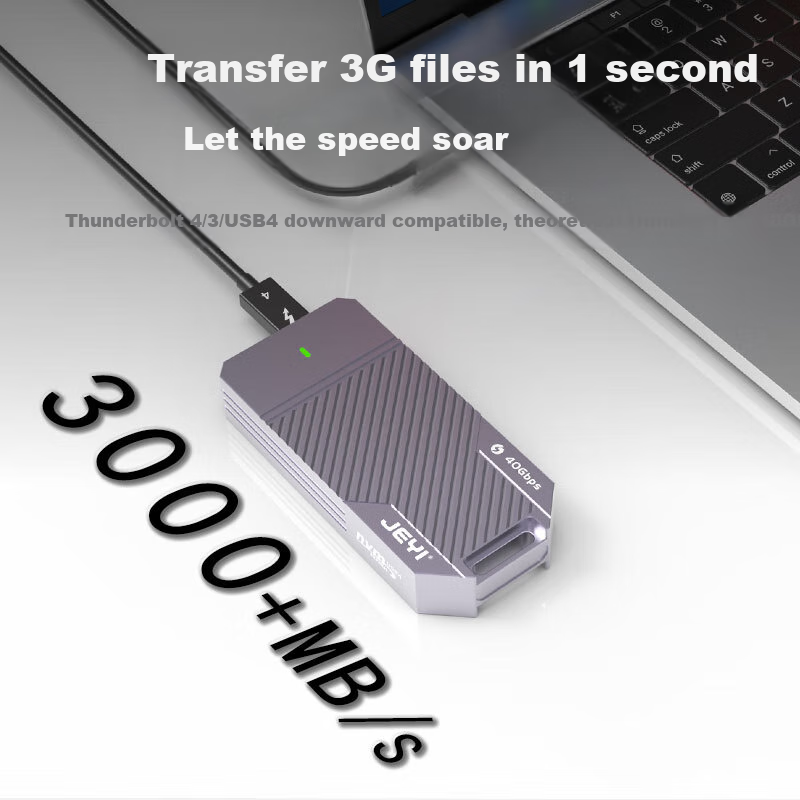 JEYI Thunderbolt 4/USB4 NVMe SSD-корпус 40Гбит/с активное охлаждение M.2 алюминиевый CNC двойной воздушный канал для