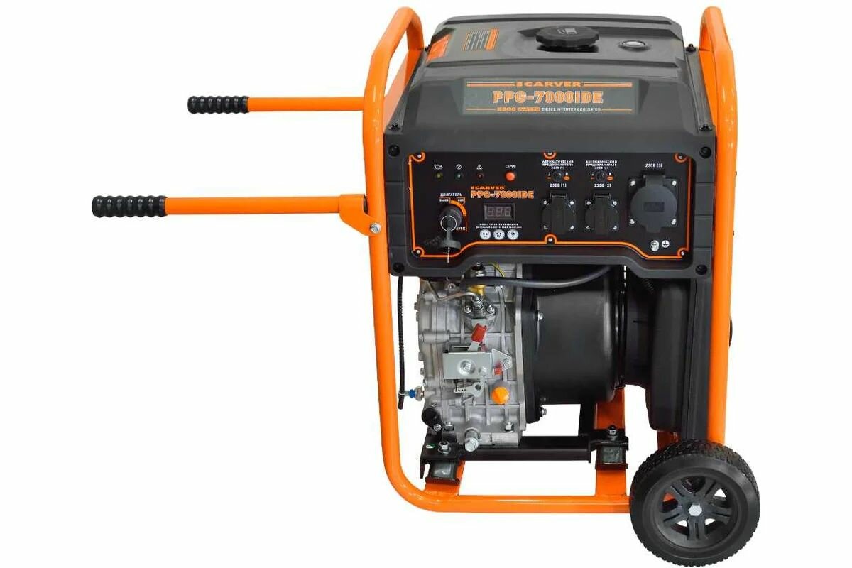 Генератор CARVER PPG-7000IDE дизельный инверторный 5,0/5,5 кВт 220В с электростартером