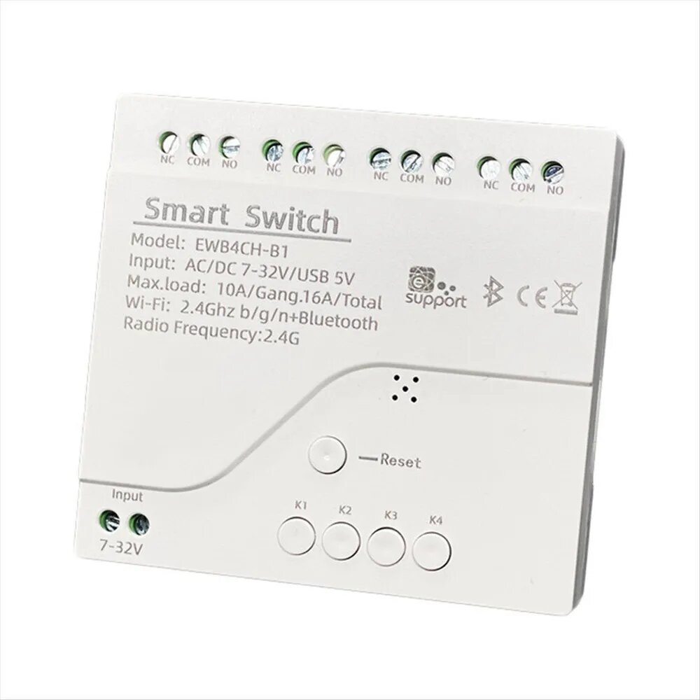 V0(N P O V) Smart Switch 4-Канальный Интеллектуальный Модуль WiFi-Коммутатора 7-32 В