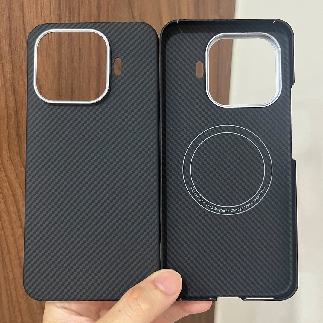 Черный чехол из арамидного волокна для Xiaomi 17t Pro Max