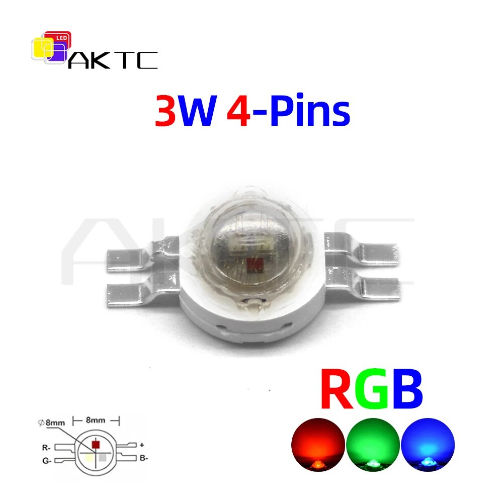 Светодиодные ламповые бусины Ankatec 4/6PDZ-RGB 3Вт 9Вт RGB