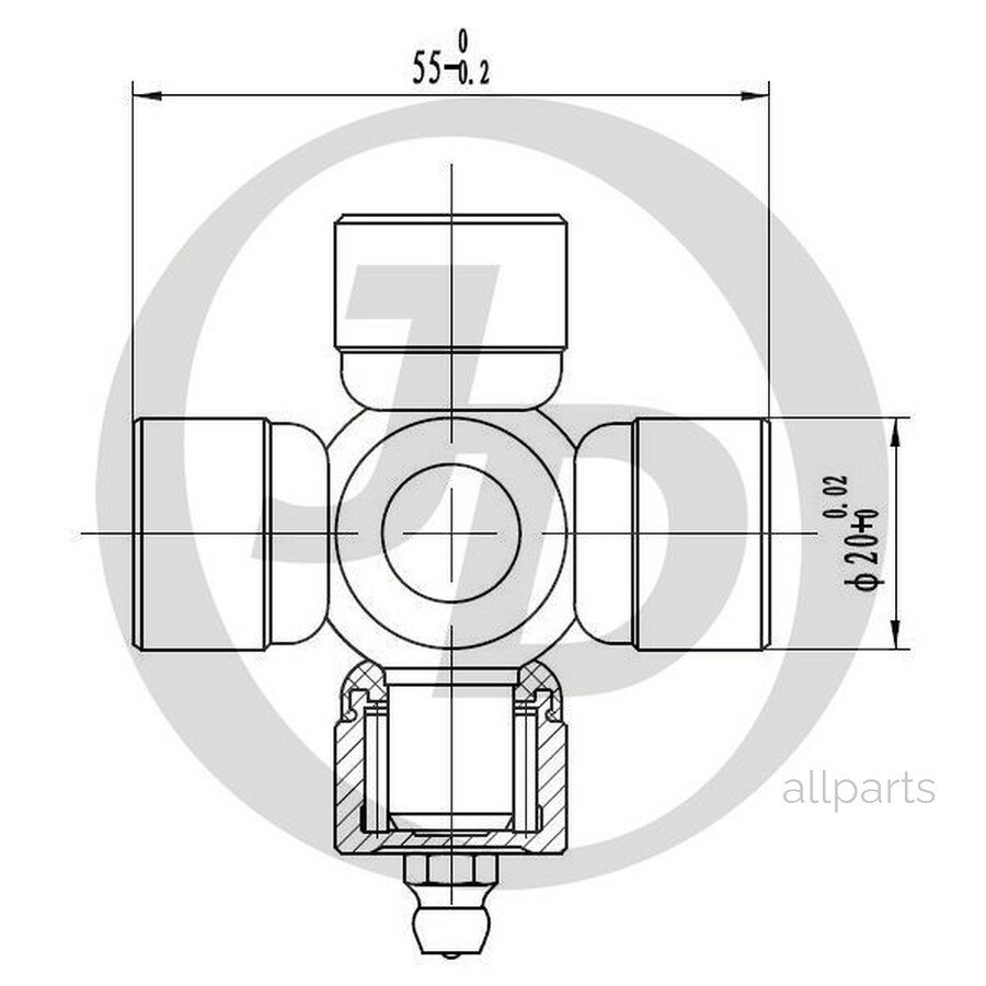 JUST DRIVE JTU0021 Крестовина 54.80x20.02 GUD81