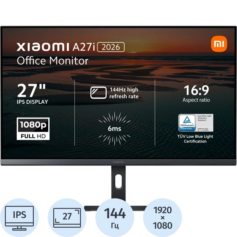 Монитор Xiaomi Monitor A27i 2026 27/IPS/FHD/144Hz/HDMI/DP (ELA6410EU)
