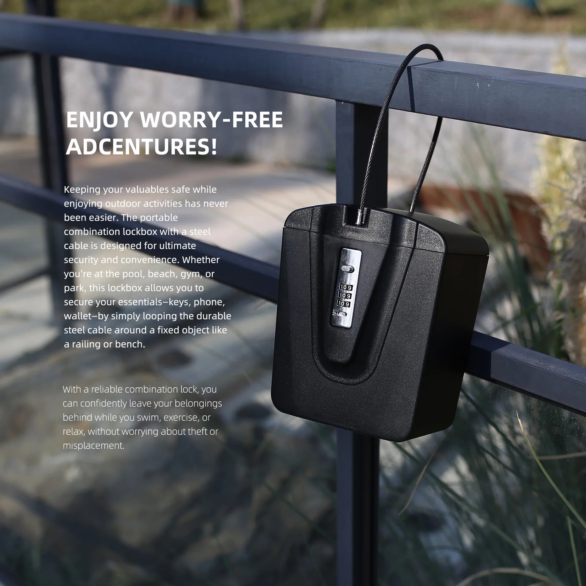 Портативный пляжный сейф Beach Safe Box Black