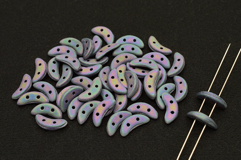 Бусины Crescent beads 10х3мм, цвет 0310-21195JT Matte Iris Purple, 708-016, 5г (около 40 шт)