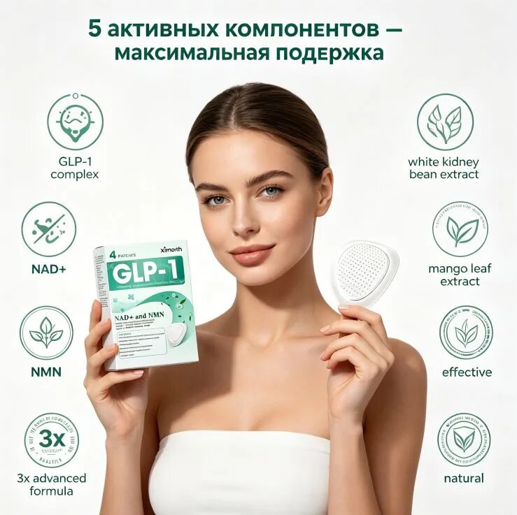 Наномикронидные пластыри Ximonth GLP-1 для похудения 4 шт
