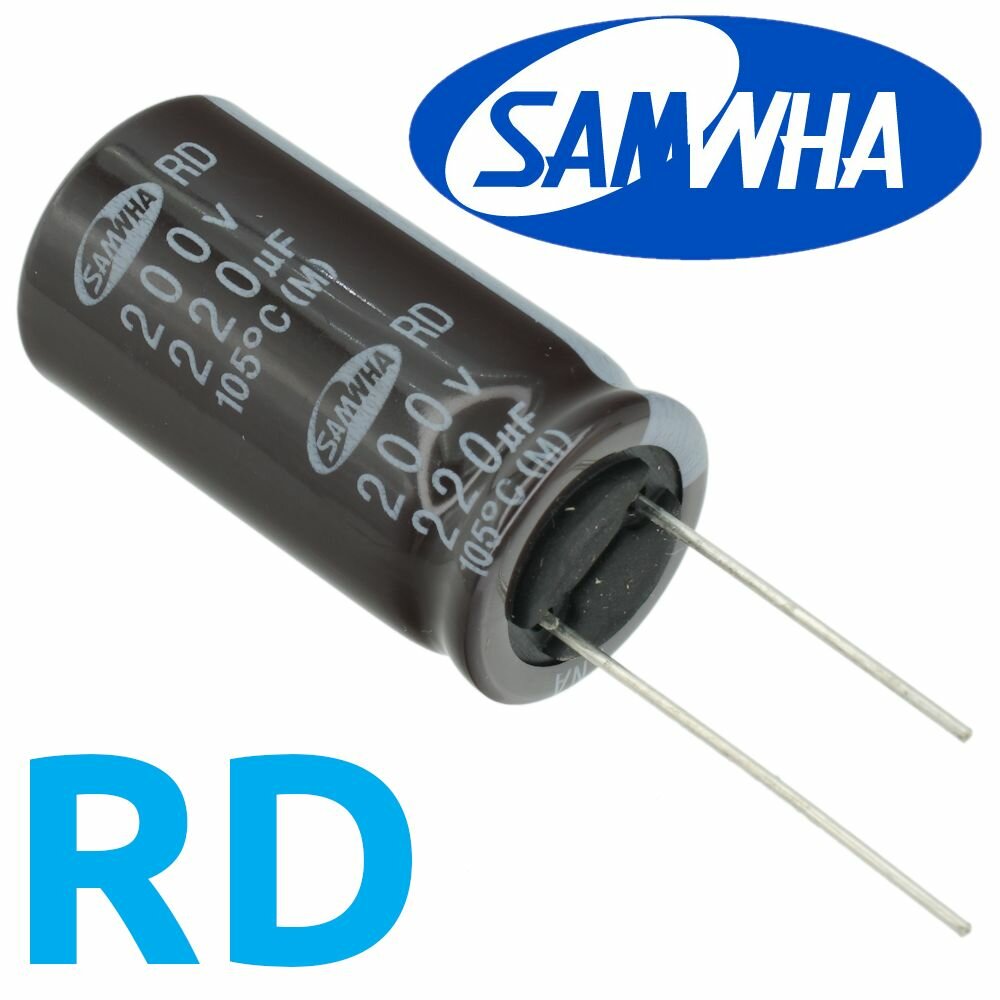 220мкФ 200В / RD / 18x35 / 105 С / конденсатор электролитический (2шт)