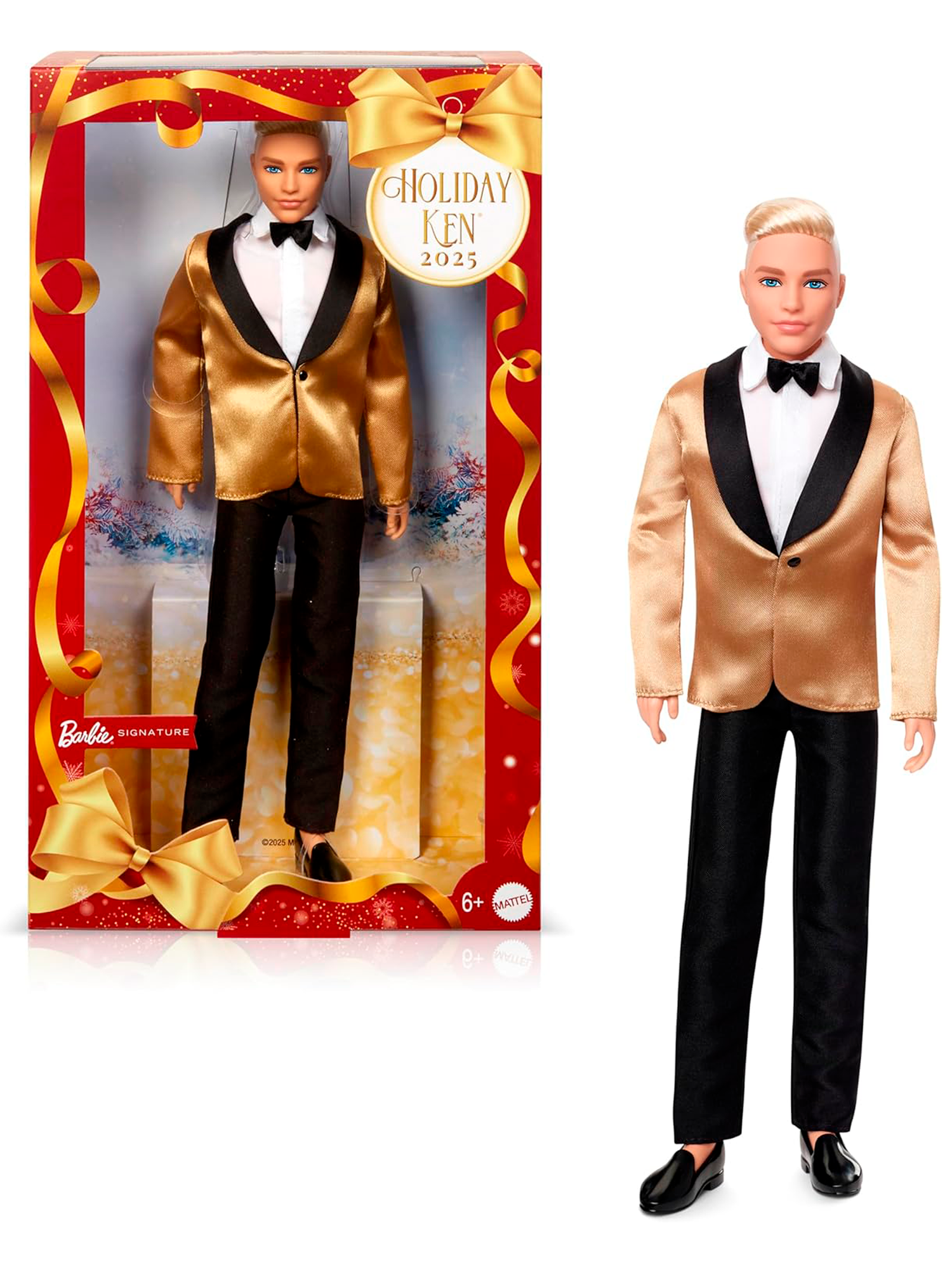 Кукла Кен серия Barbie Signature Holiday в костюме с золотым пиджаком