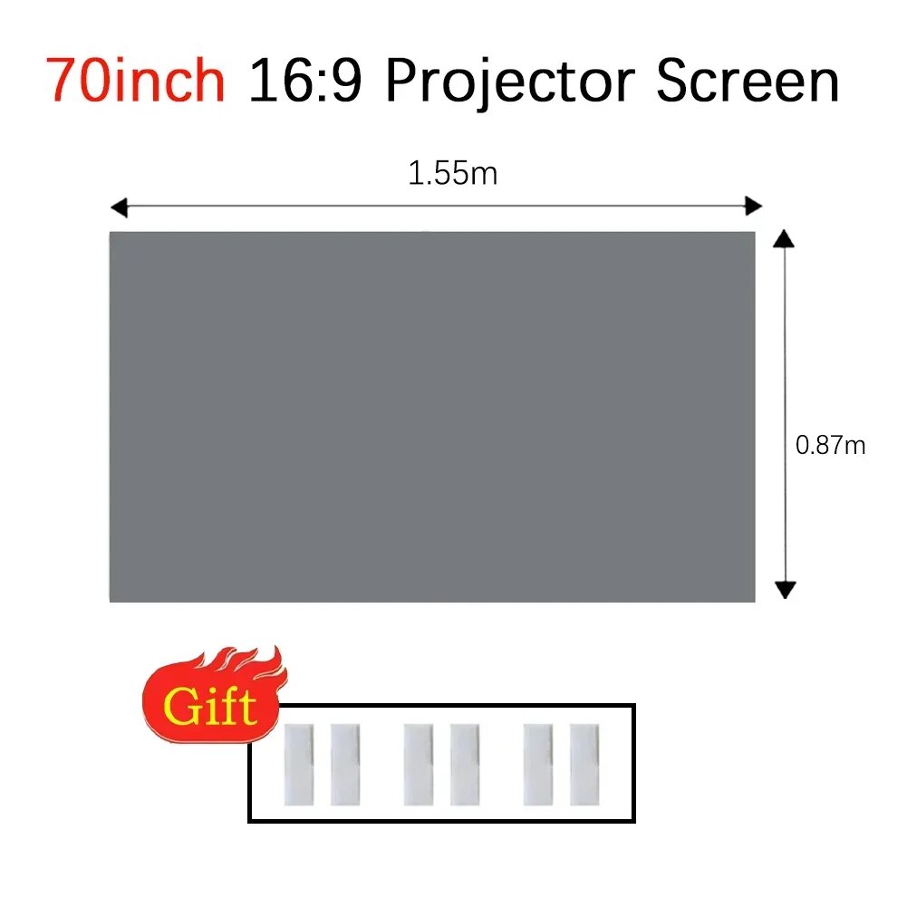 Портативный 4K проектор Grey 70inch