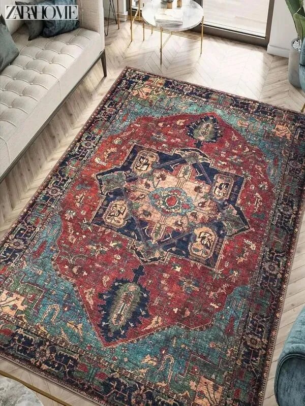 ZARA HOME Ковер Имитация кашемира, высота кашемира 7мм. Моющийся мягкий нескользящий ковролин подходит для гостиной и спальни. Столовая, ковры под столом, большие богемные современные абстрактные интерьерные ковры 160x120 см