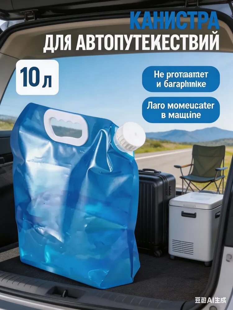Канистра для воды 10 литров, складная