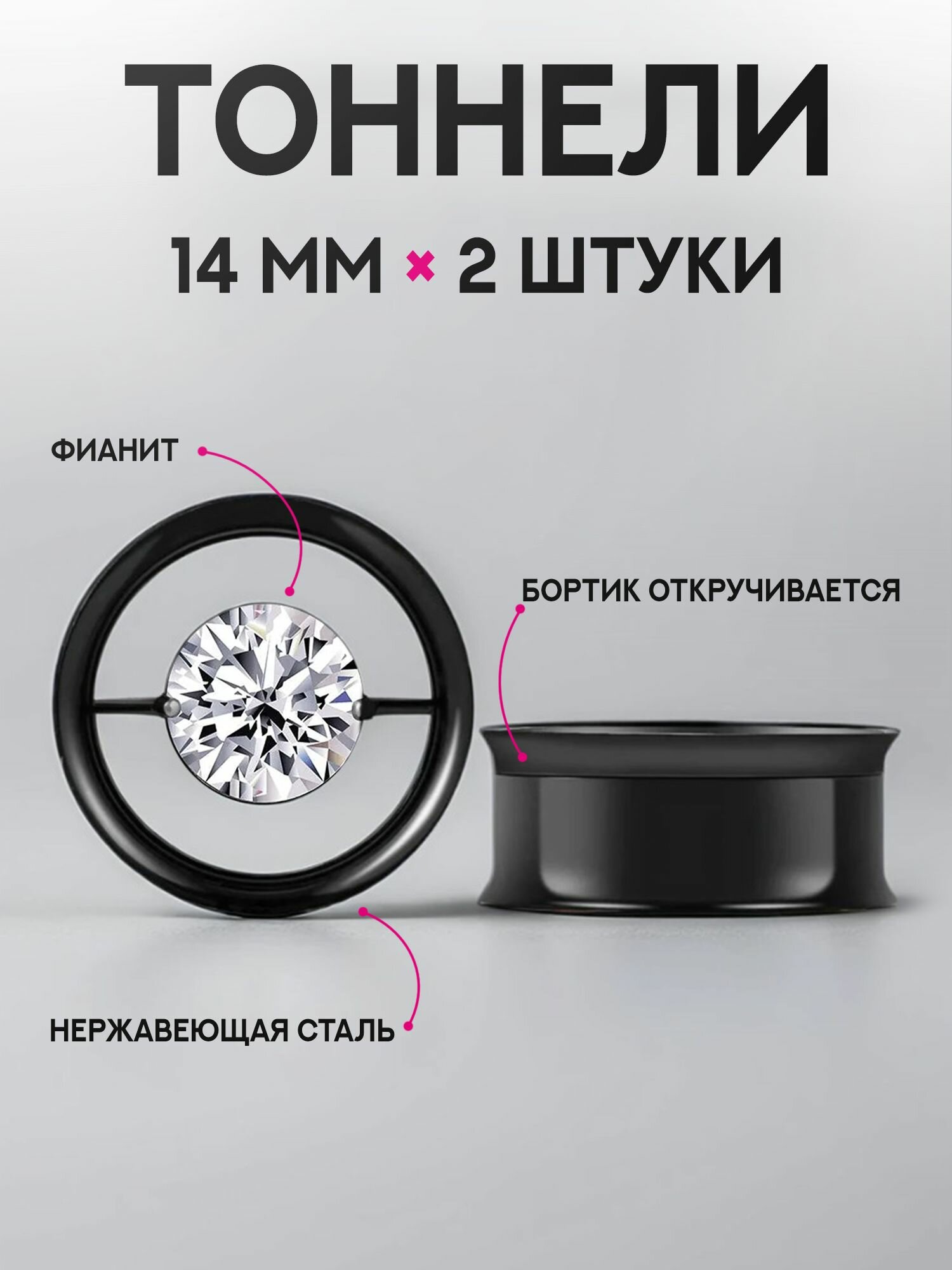Серьги, фианит