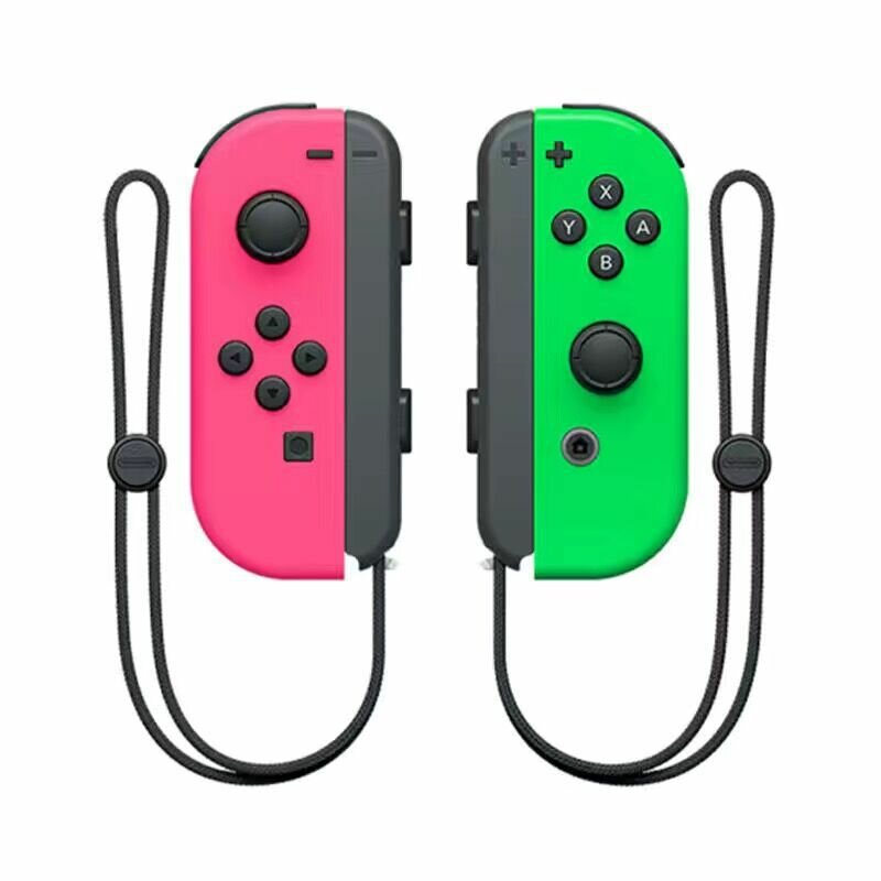 Комплект контроллеров Joy-Con для Nintendo Switch розово-зеленый, с запястными ремнями, беспроводные игровые контроллеры