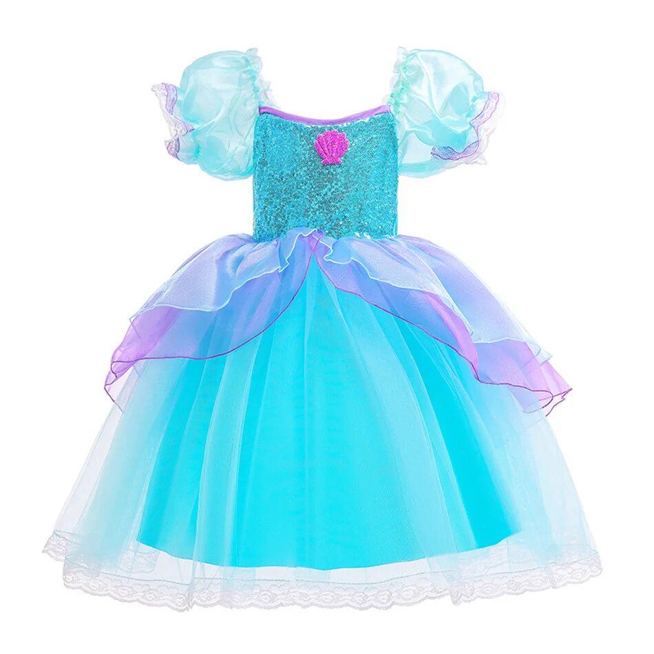 Платье Принцессы Диснея Русалка для девочки фиолетовое 5-6T(tag 130), Mermaid Dress 15