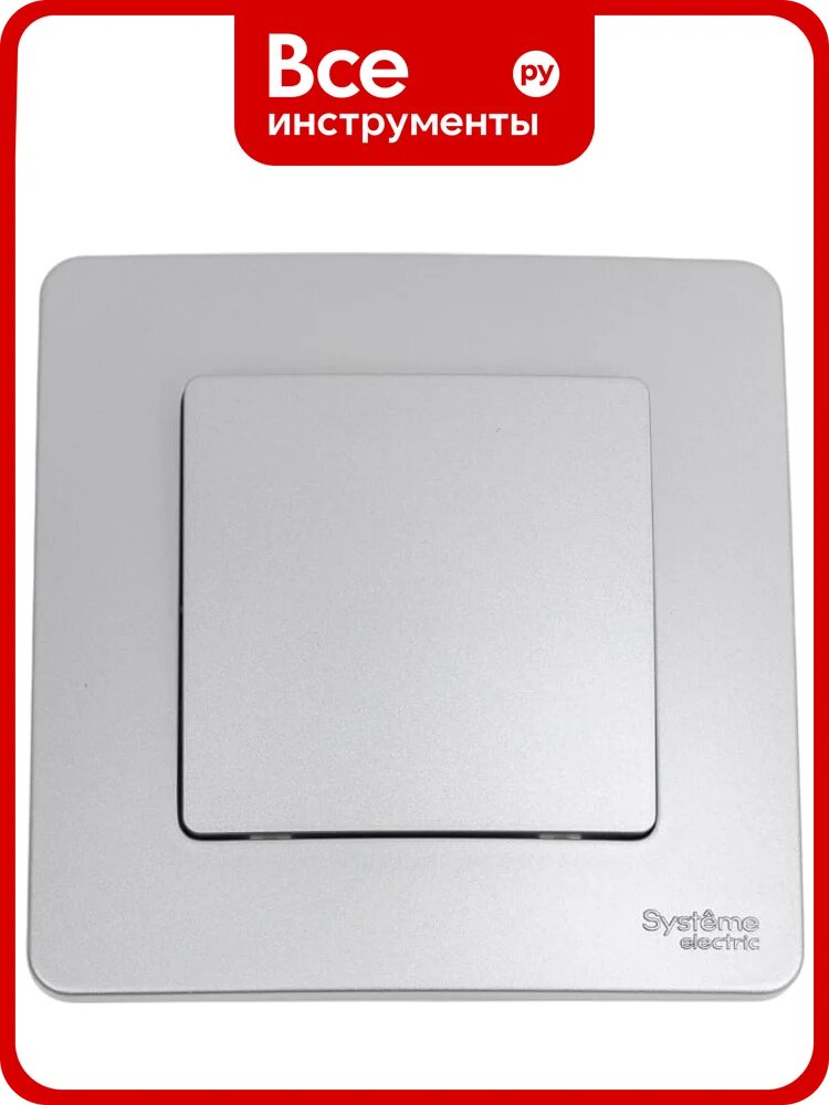 1-клавишный выключатель Systeme Electric ( Schneider Electric) BLANCA С/У cх.1, 10А, 250B, алюминий