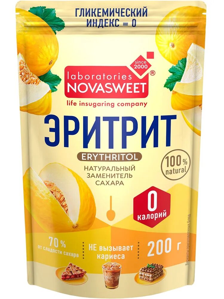 Подсластитель эритрит Дынный сахар Novasweet, 200 г