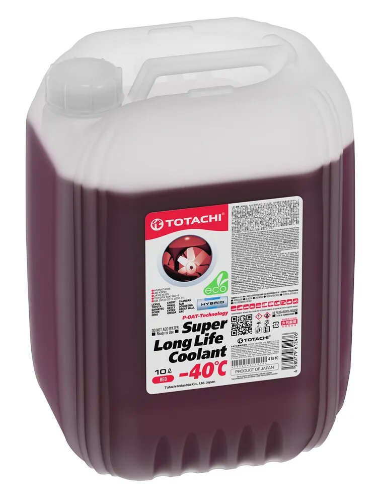 Антифриз Красный TOTACHI SLLC (-40C) 10 л лобридный P-OAT