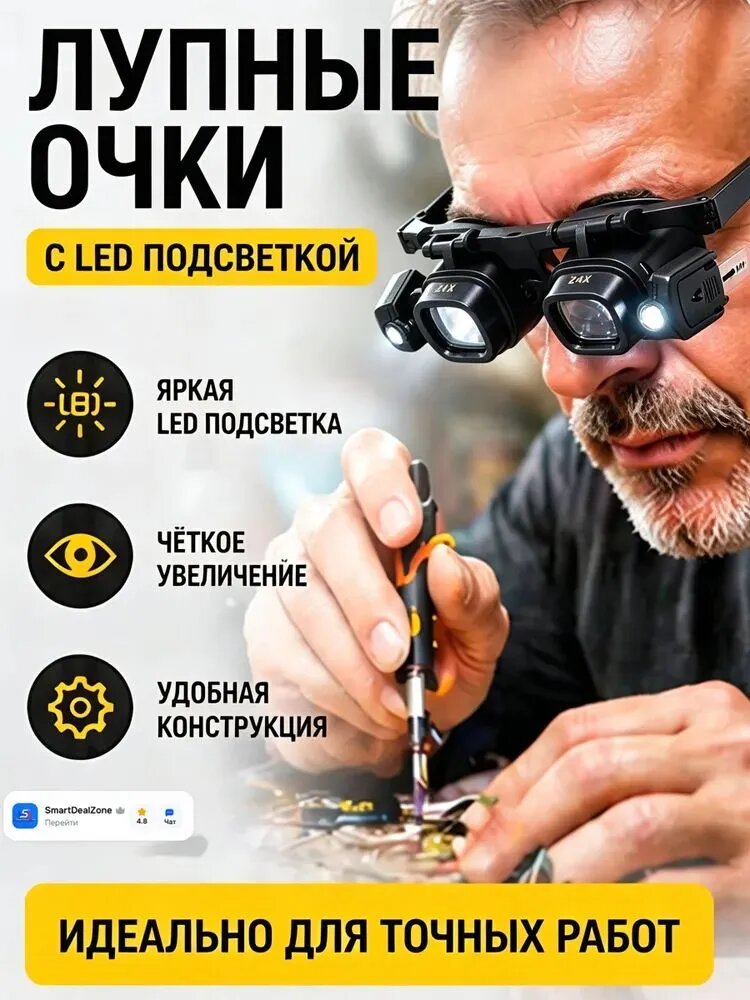 Лупа 24-кратная, диаметр: 30 мм
