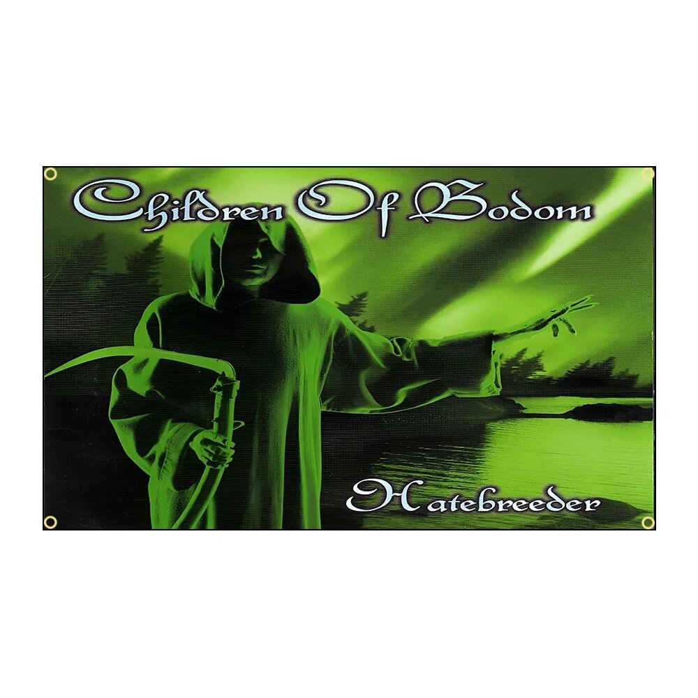 Флаг Children of Bodom 90x150 см полиэстер Изумрудный, 60x90cm, 4 Grommets-1