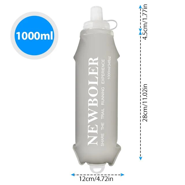 NEWBOLER Складная Бутылка Для Воды из ТПУ 800/1000 мл для спорта GRA-1000