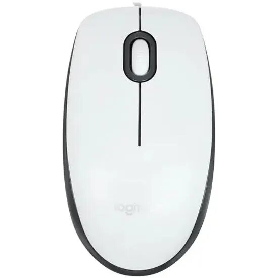 Мышь компьютерная проводная M100R White, проводная, оптическая светодиодная Logitech (910-005007)