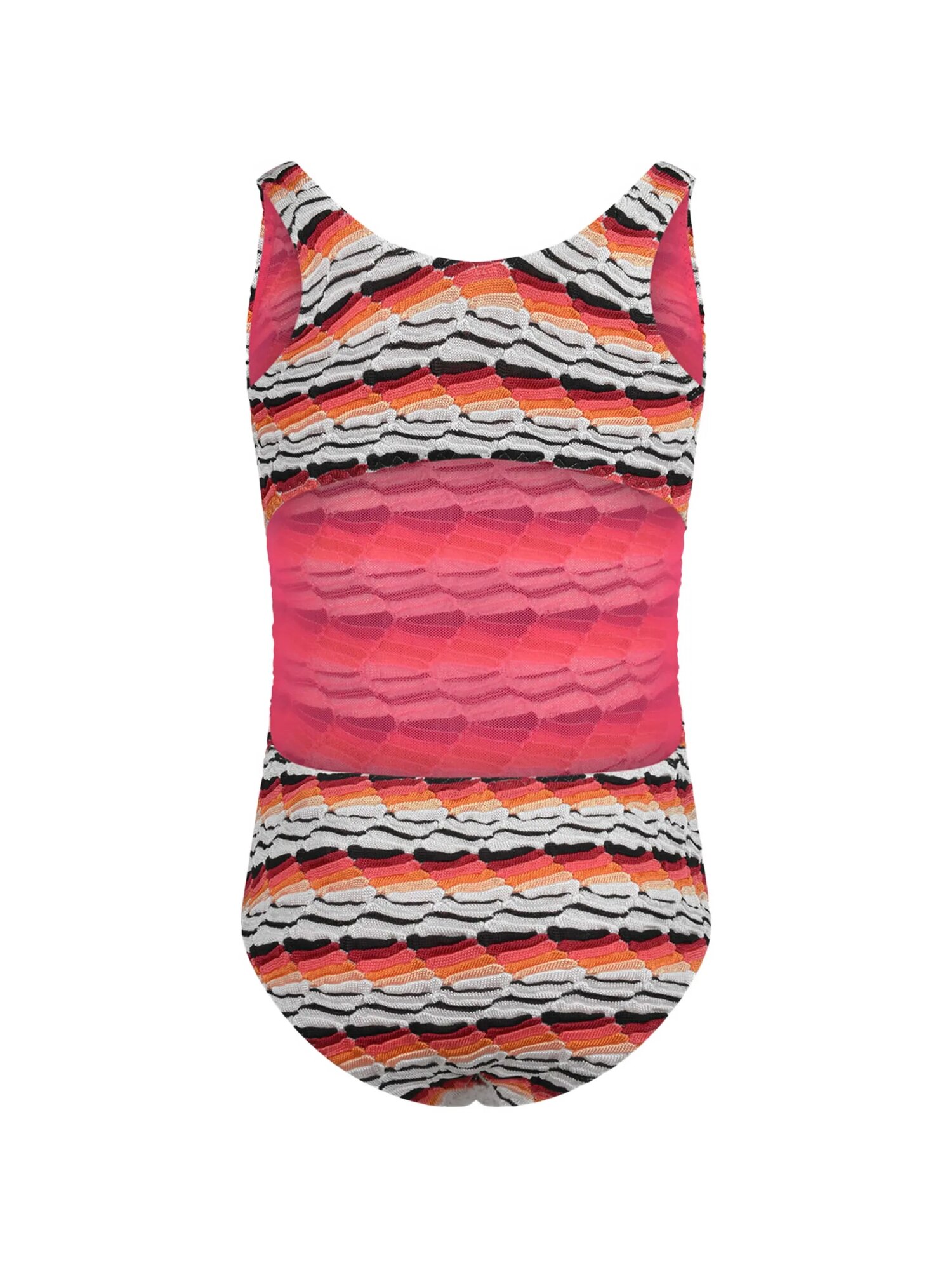 Купальник Missoni Zigzag-knit swimsuit, размер 12 лет, бежевый/белый — фото 1
