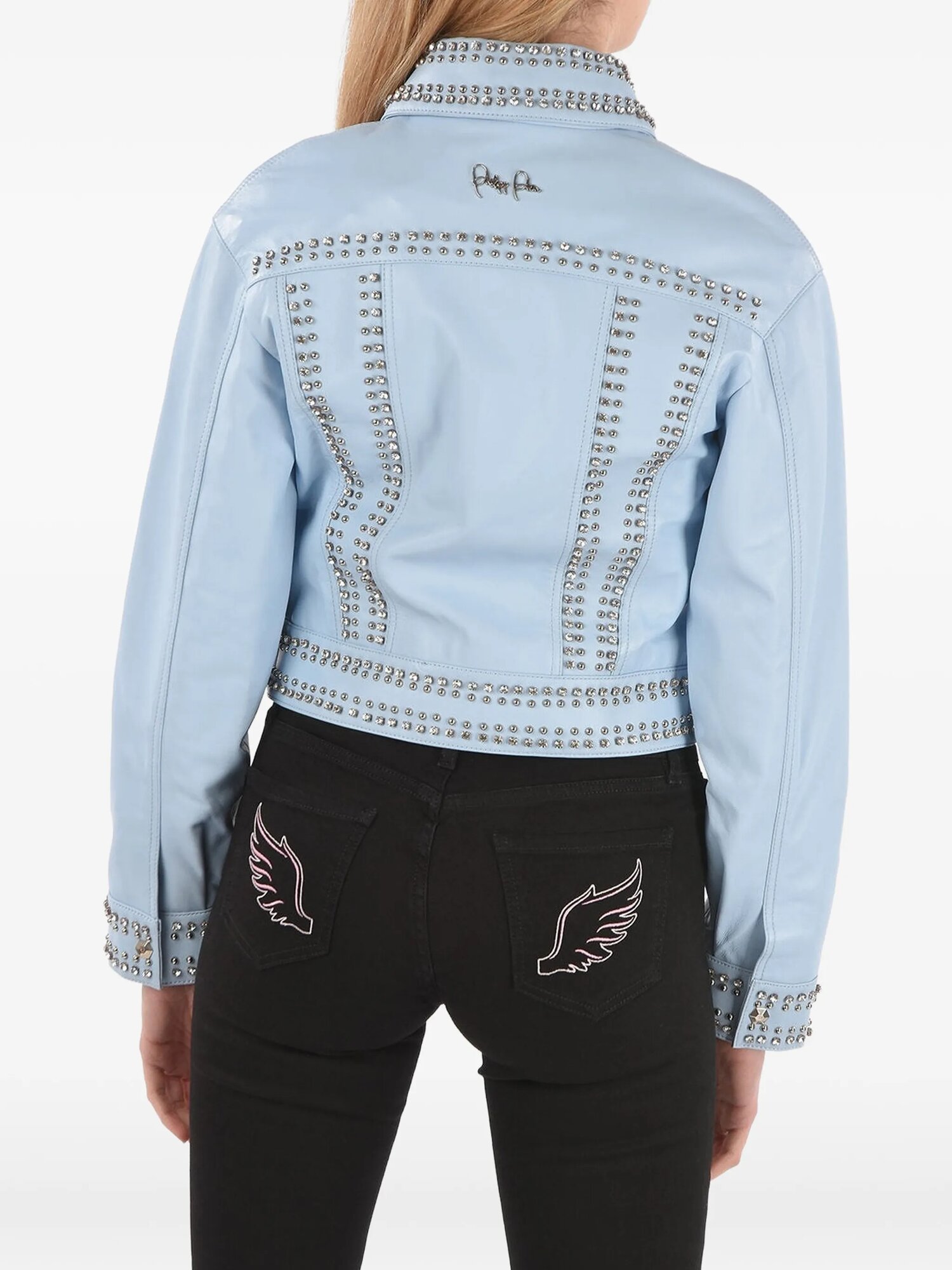 Куртка PHILIPP PLEIN Crystal-embellished studded jacket, размер 38 — фото 1