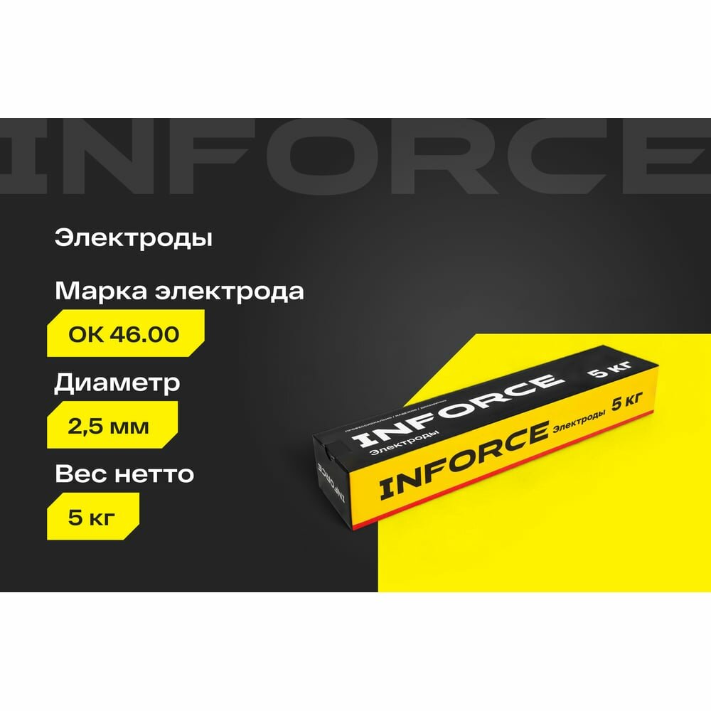 Электроды 46.00 (2,5 мм; 5 кг) Inforce IWET-2550O-46 — фото 1