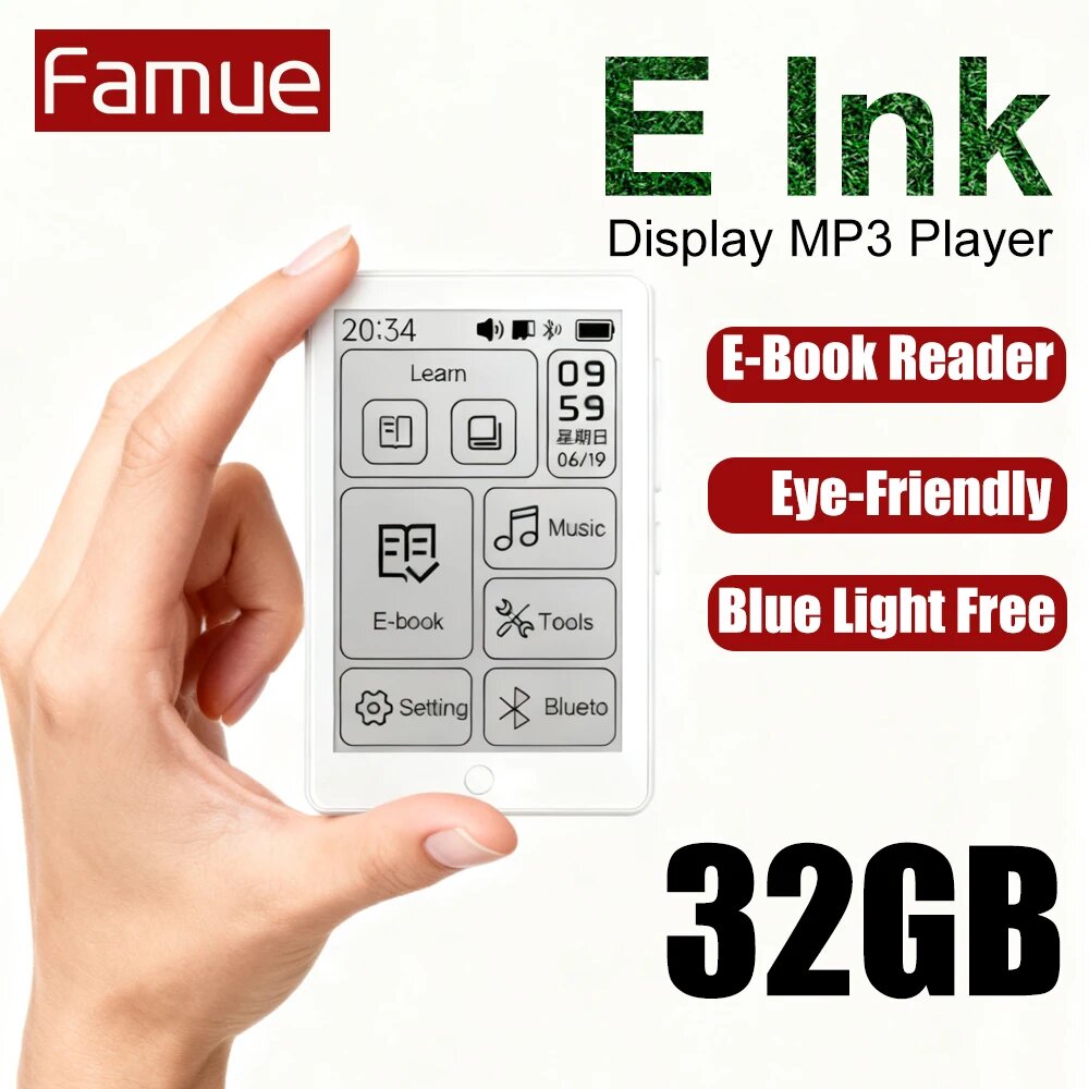 Famue BF07 MP3 плеер E-Ink 32GB, 2.7 inch