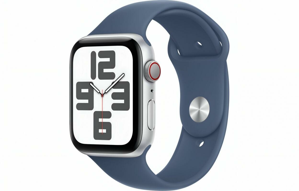 Умные часы Apple Watch Series SE 2024 44mm Silver Aluminium Case with Denim Sport Band M/L