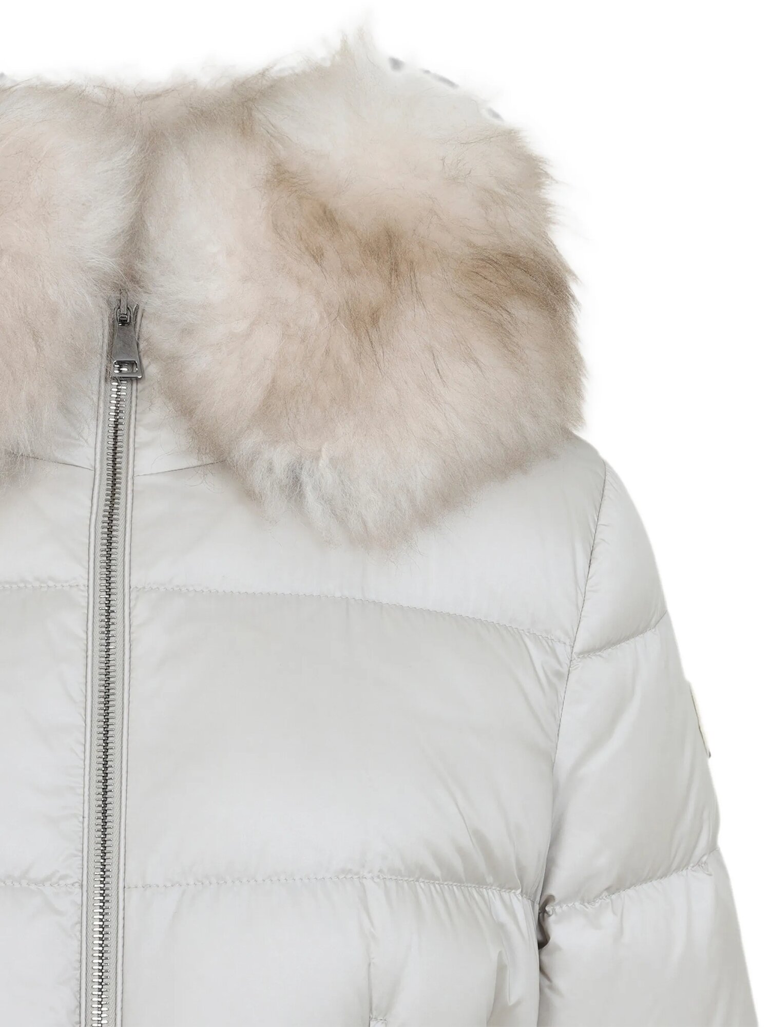 Пальто Moncler Shearling-trim quilted coat, размер 42 — фото 1