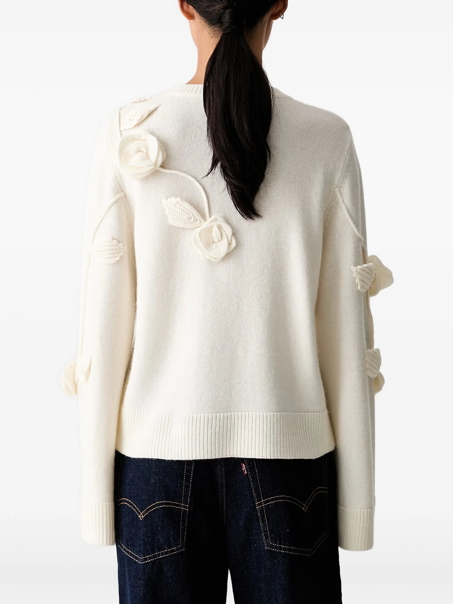 Кардиган FARM RIO Floral-appliqué button-up cardigan, размер 44-46 — фото 1
