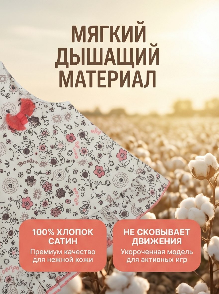 Платье МалиКоль Весна-лето 2026, размер 86, коралловый — фото 1