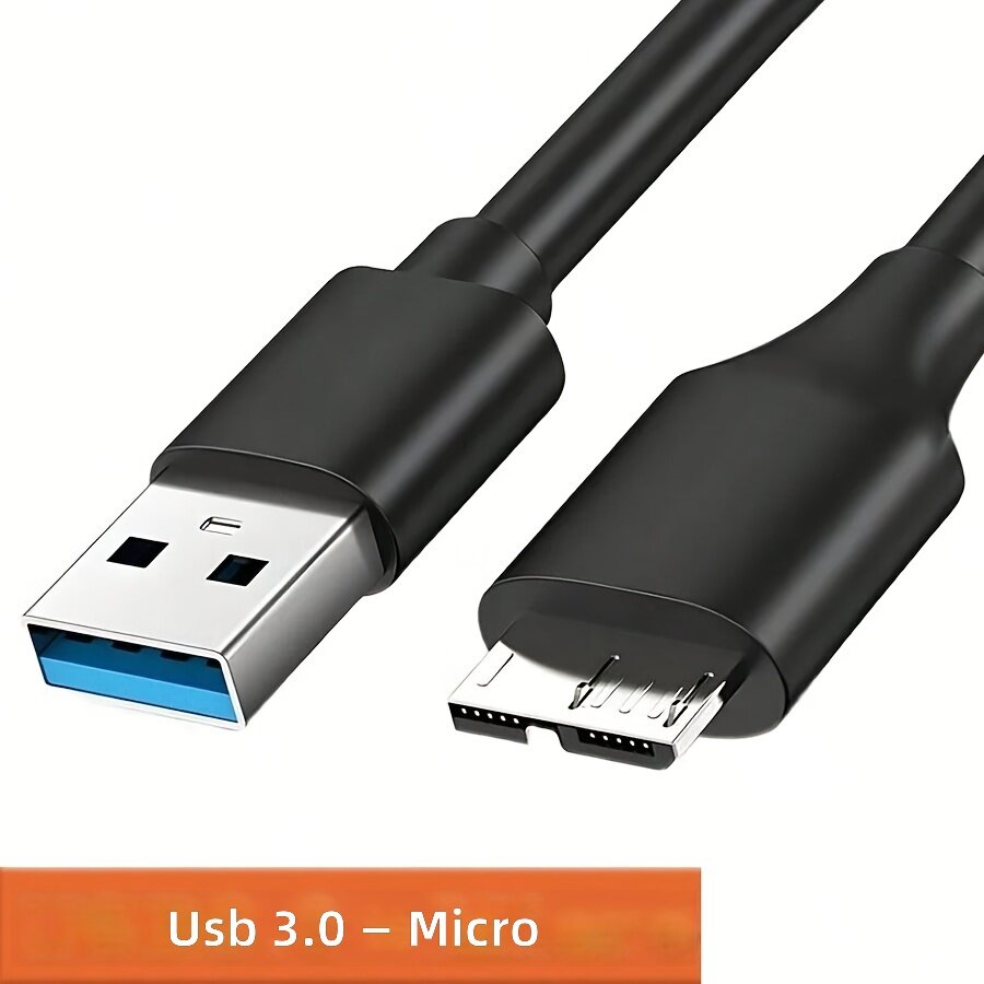Кабель для синхронизации данных HDD USB 3.0 Type-A – USB 3.0 Micro-B (мужской) для внешнего жесткого диска и телефона, 11.81 дюйма
