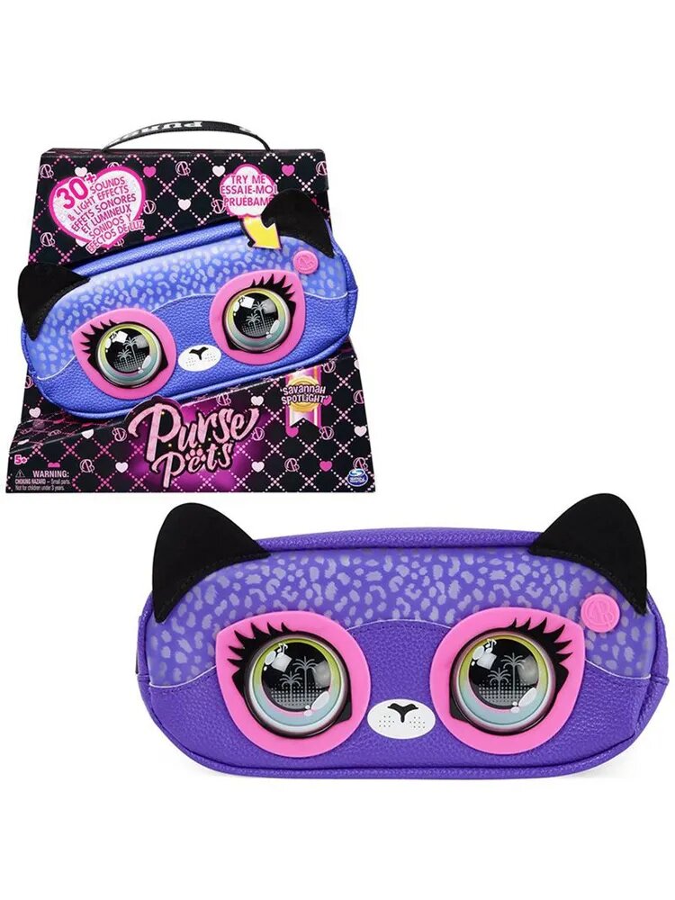Spin Master Purse Pets Hello Kitty and Friends / Интерактивная Мигающая Игрушка-кошелек Для Домашних Животных Через Плечо, Более 30 Звуков И Реакций, Подходит Для Детей От 5 Лет