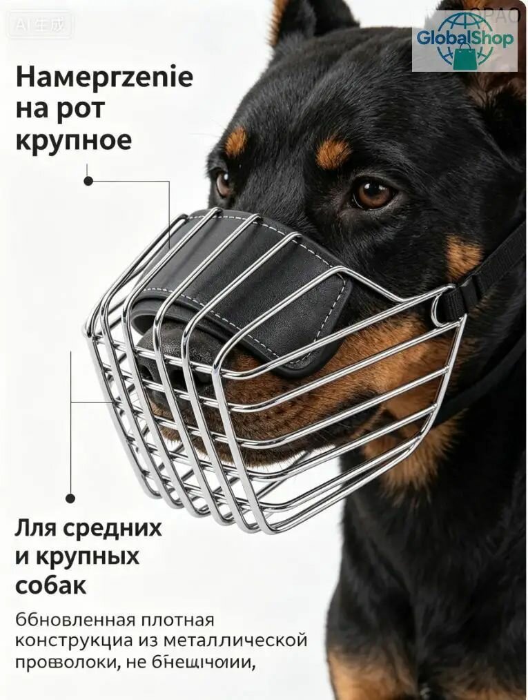 Металлический намордник для собак. Размер №1.