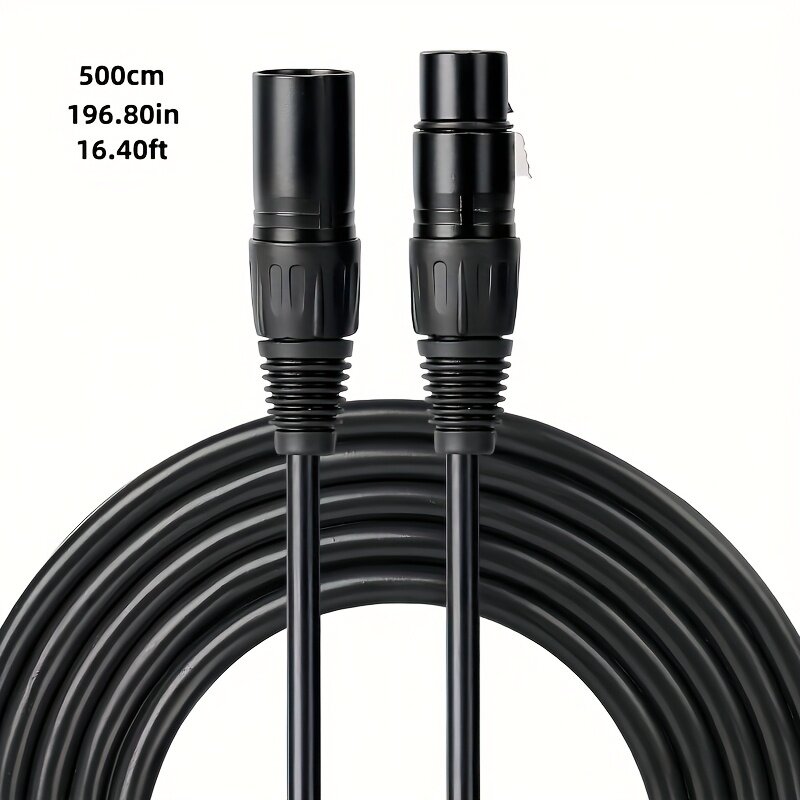 XLR аудиокабель 5М, микрофонный кабель XLR 3-контактный male-female, балансный, для микрофонов, предусилителей, колонок и радиостанций