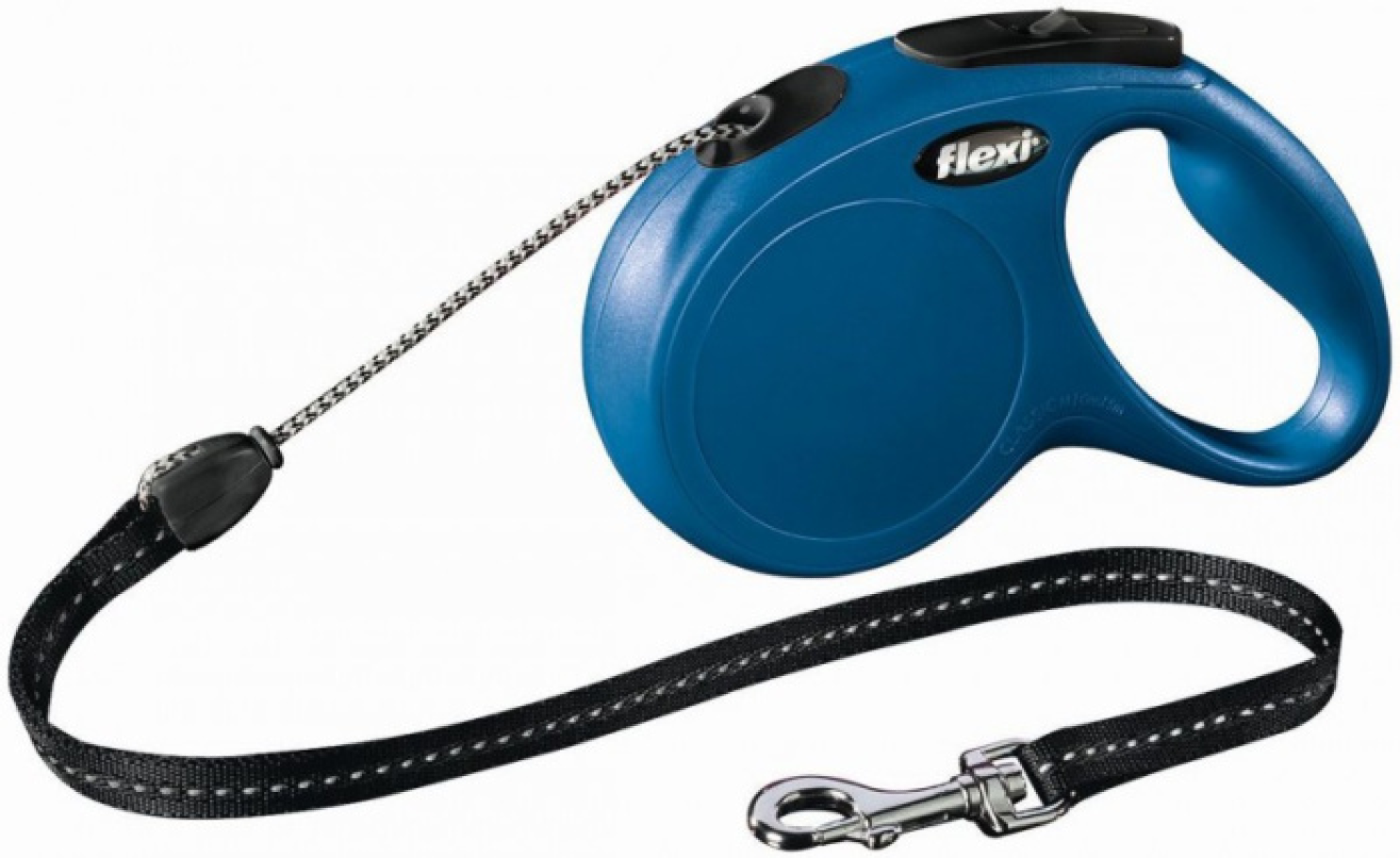 Поводок рулетка для собак Flexi / Флекси Classic М трос, синий, длиной 8м, нагрузка до 20кг / товары для животных