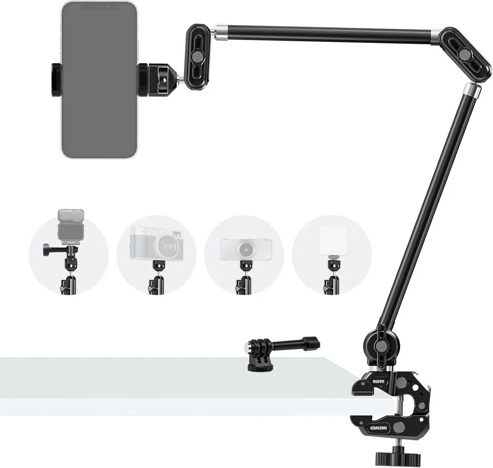 Шарнирный кронштейн Magic Arm длиной 30 дюймов с зажимом Super Clamp NEEWER UA056