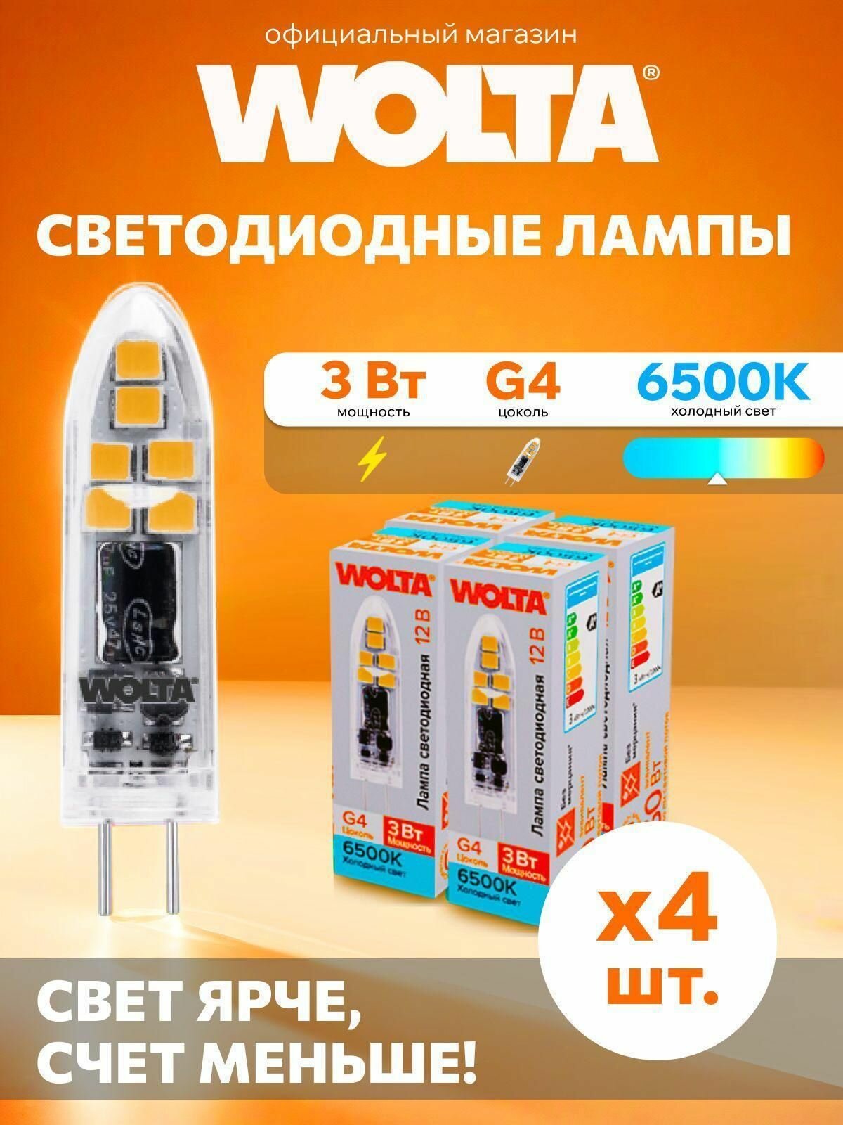Лампочка Wolta WJC12G4P