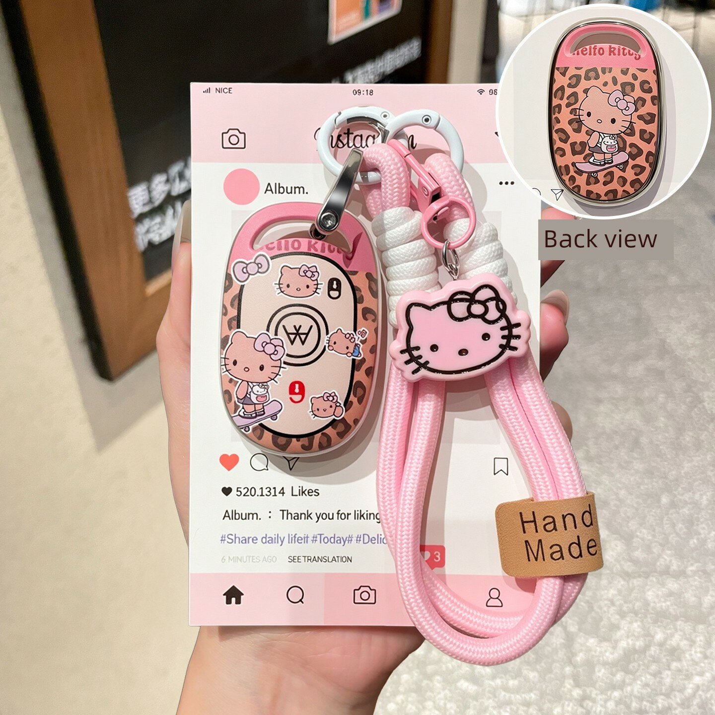 Ключница с африканской кошкой Kitty, подвеска KT Cat и нейлоновая веревка, модный аксессуар для ключей (1 шт.)