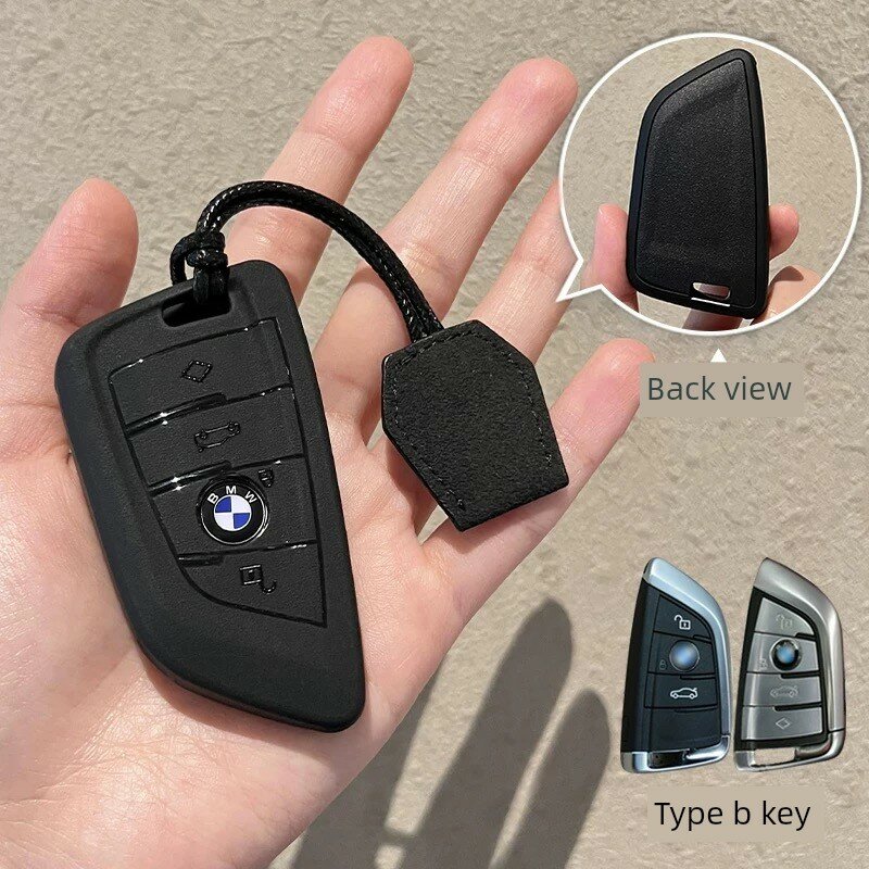 Держатель для ключей BMW для 3 и 5 серий — матовый черный с черным браслетом, стильный аксессуар для ключей автомобиля