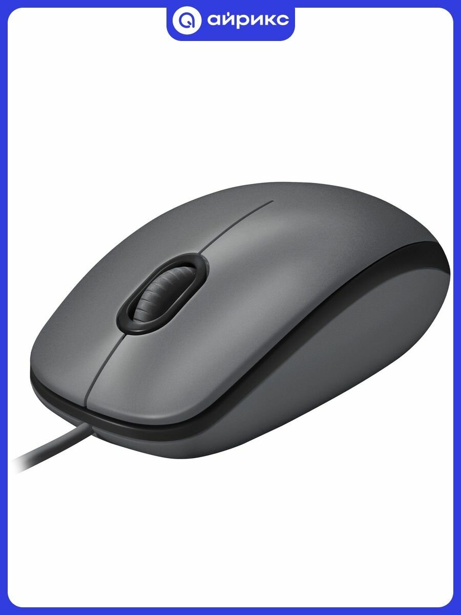 Мышь проводная Logitech M90 (910-001793), темно-серая